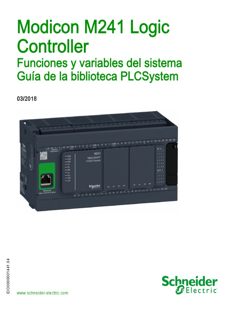 Modicon M241 Logic Controller - Funciones y Variables Del Sistema - Guía de La Biblioteca ...