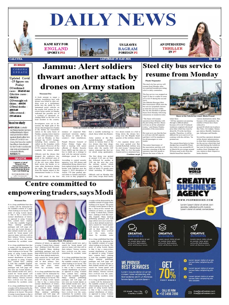 Sample Broadsheet Newspaper 2 | PDF | Page Layout | Unmanned Aerial Vehicle