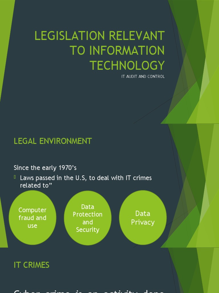 Overview of Information Technology Laws | PDF | Security | Computer ...