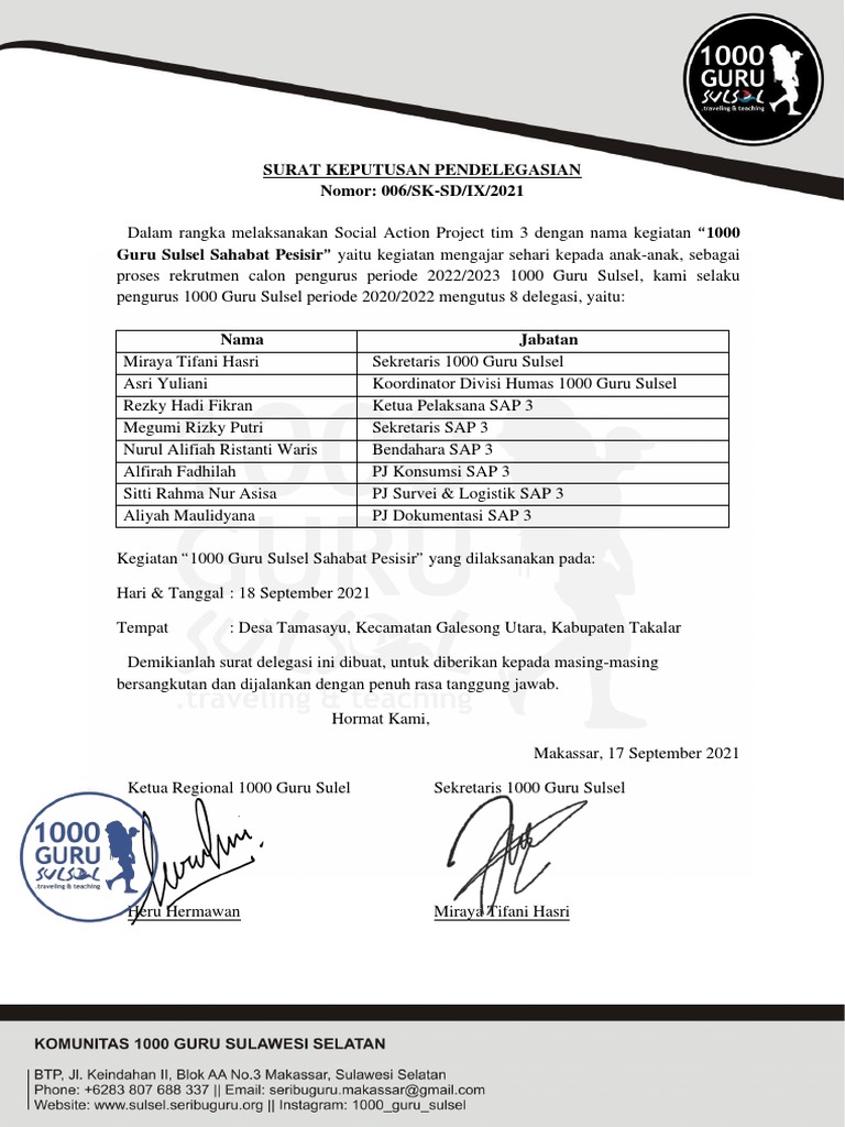 006 - SK Delegasi SAP 3 | PDF