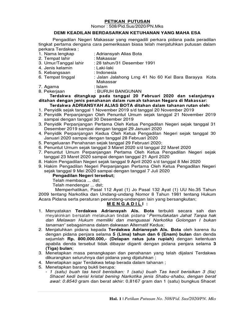 Petikan Putusan 508 | PDF