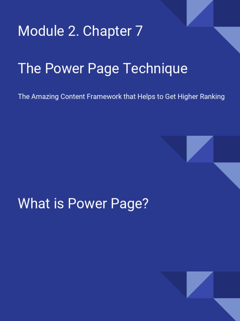 Chapter 7. The Power Page Techniques | PDF