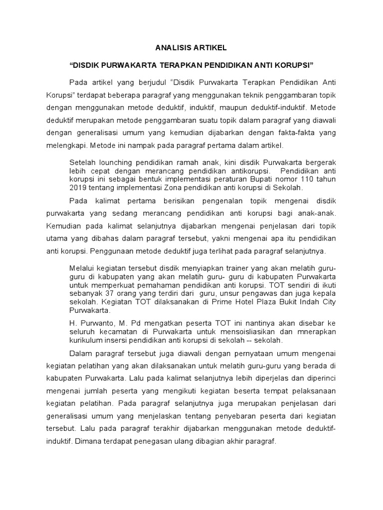 Analisis Artikel | PDF