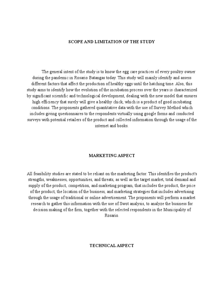 Scope and Limitation of The Study | PDF | Marketing | Employment