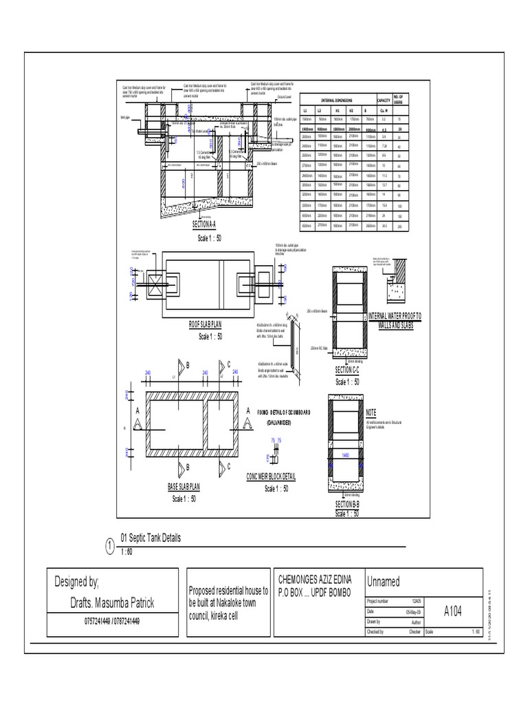 Cast Iron Medium Duty Septic Tank Technical Specifications and ...