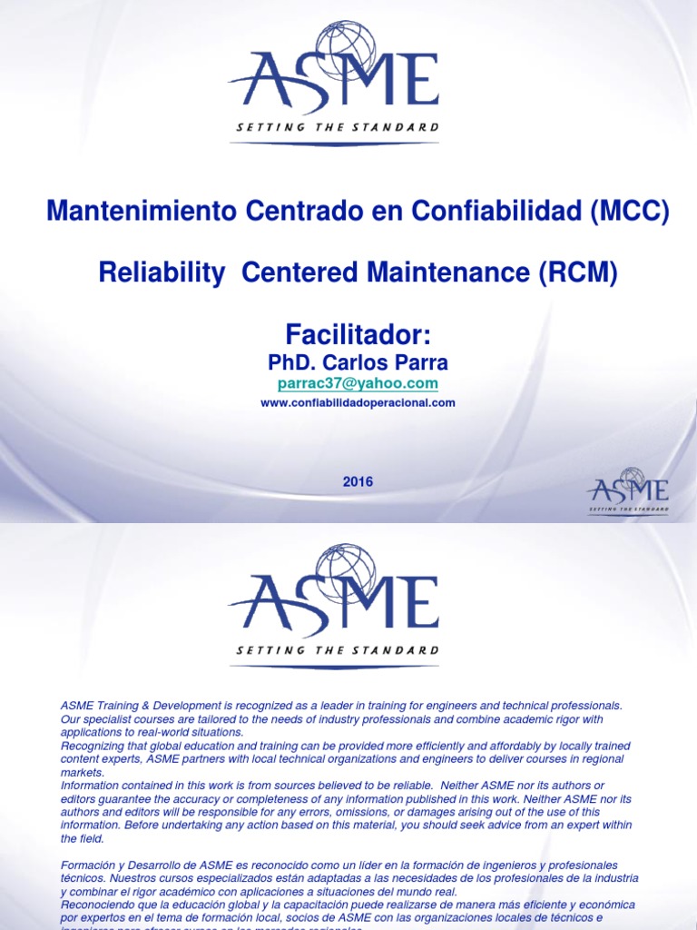 ASME - Pres Approved RCM Virtual 2018 | PDF | Ingeniería de ...