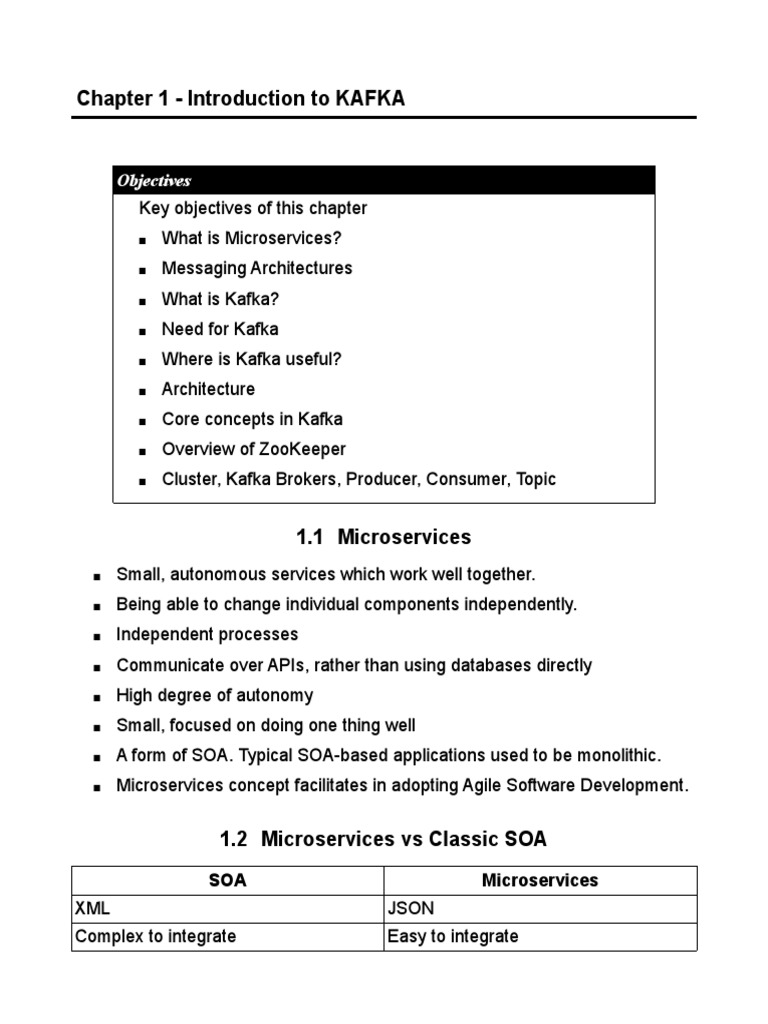 Chapter 1 - Introduction To KAFKA: Objectives | PDF | Service Oriented Architecture | Computer ...