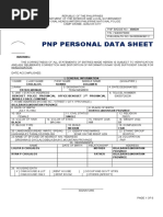 PNP Personal Data Sheet Overview | PDF | Government | Business