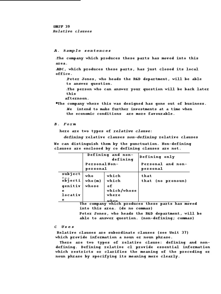 Relative Clauses | PDF | Clause | Syntax