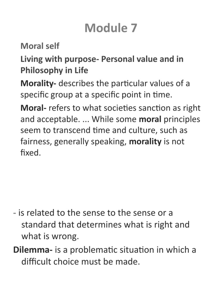 Moral Self: Living With Purpose-Personal Value and in Philosophy in ...