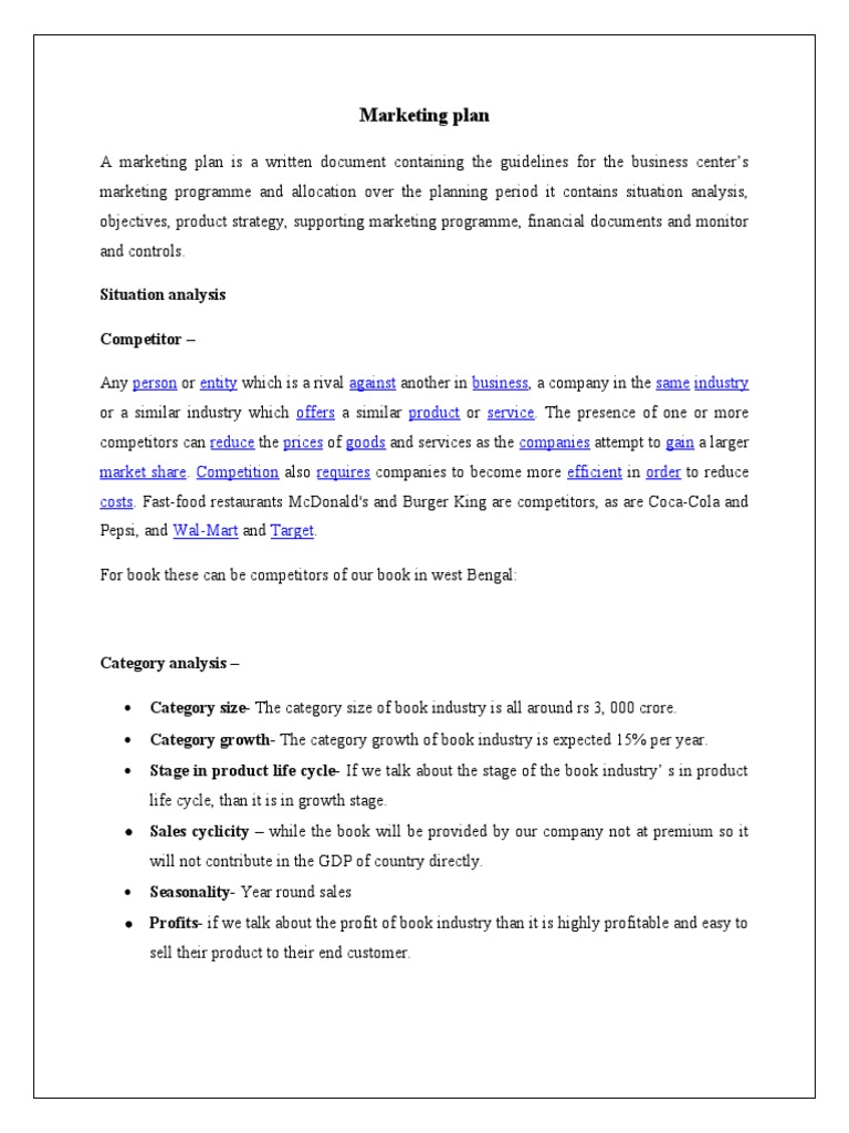 Marketing Plan: Situation Analysis Competitor | PDF | Marketing ...