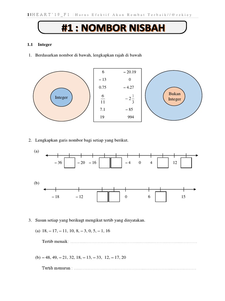 Latihan Operasi Integer | PDF