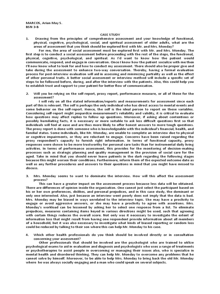 Marcos - Case Study | PDF | Psychology | Interview