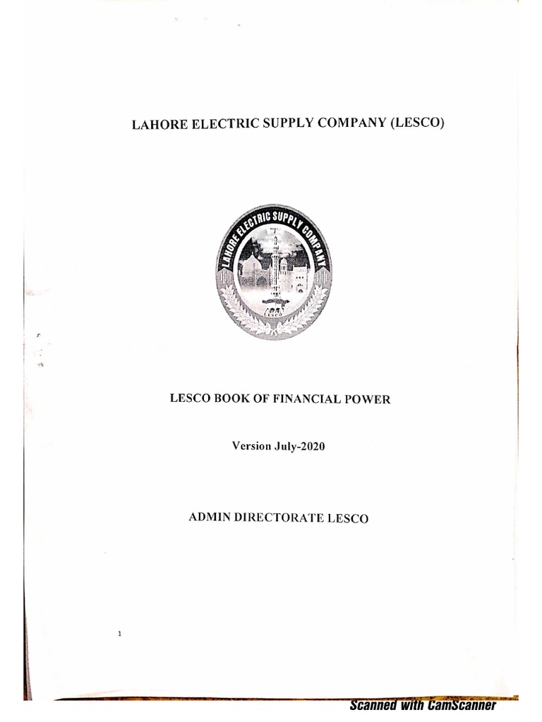 Lesco Revised Book of Financial Power | PDF