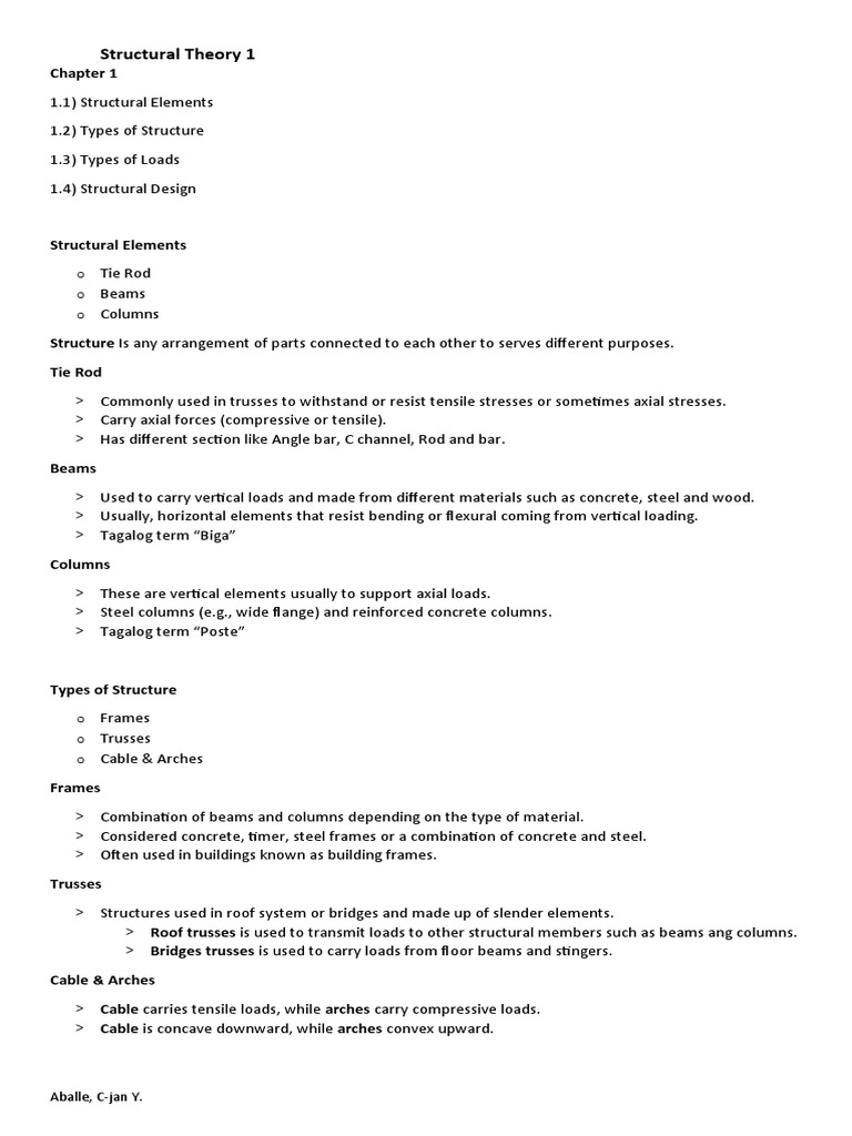 Structural Theory 1 | PDF | Beam (Structure) | Truss