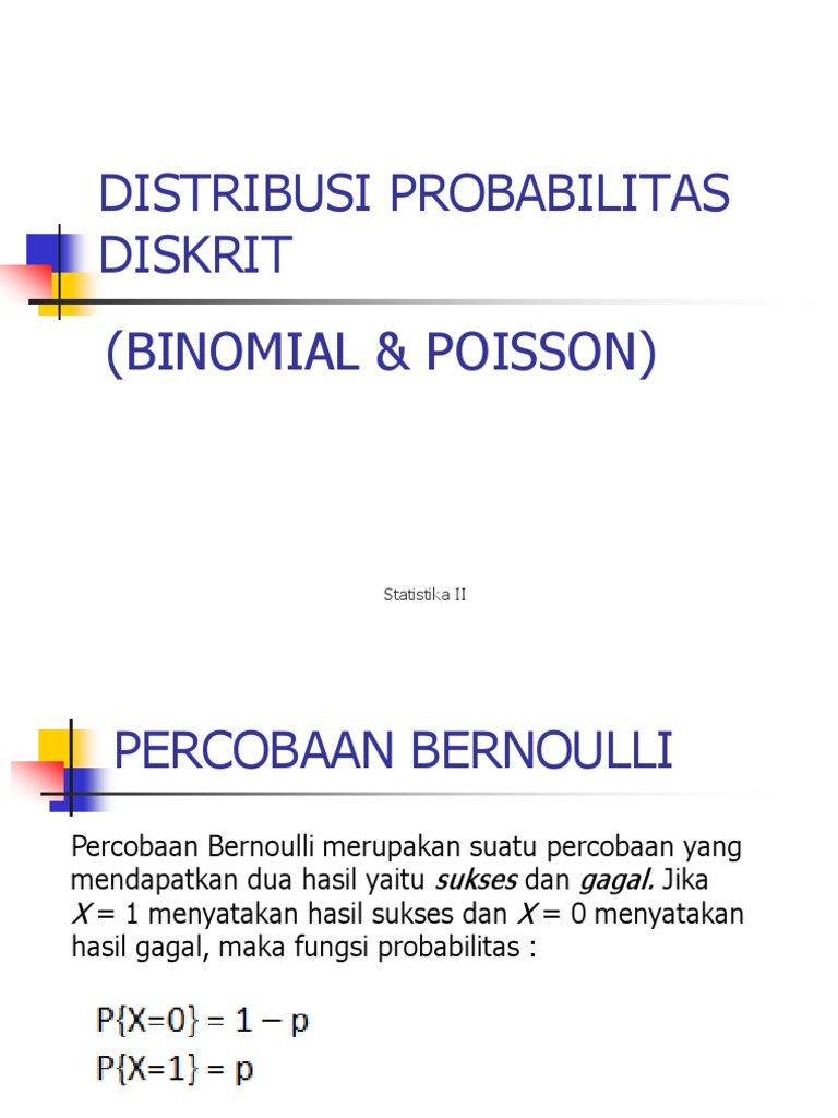 Distribusi Probabilitas Diskrit | PDF