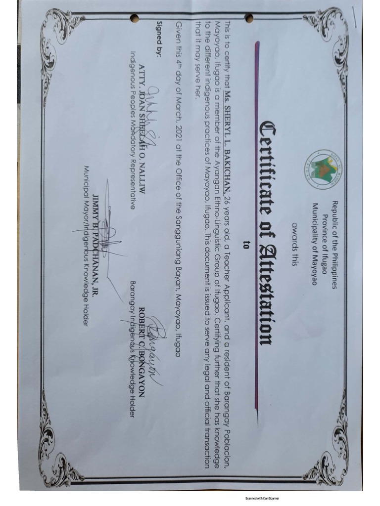 Certificate of Attestation | PDF