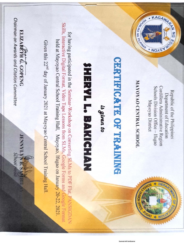 SLM Certificate - Page 1 | PDF