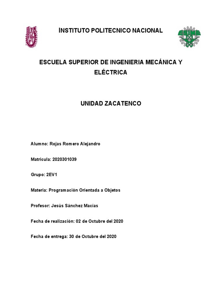 Programación Orientada A Objetos Constructores Y Destructores Pdf Programación