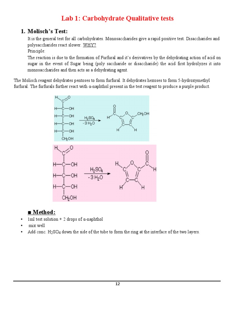 Qualitative Carbohydrate Analysis: A Guide to Common Sugar Tests | PDF ...