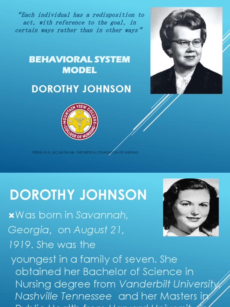 Dorothy Johnson Theory | PDF | Nursing | System