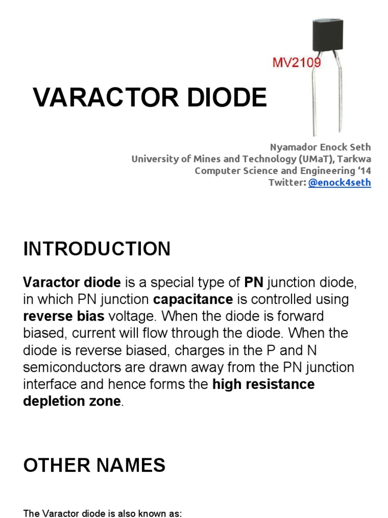 Varactor Diode | PDF | Diode | Capacitor