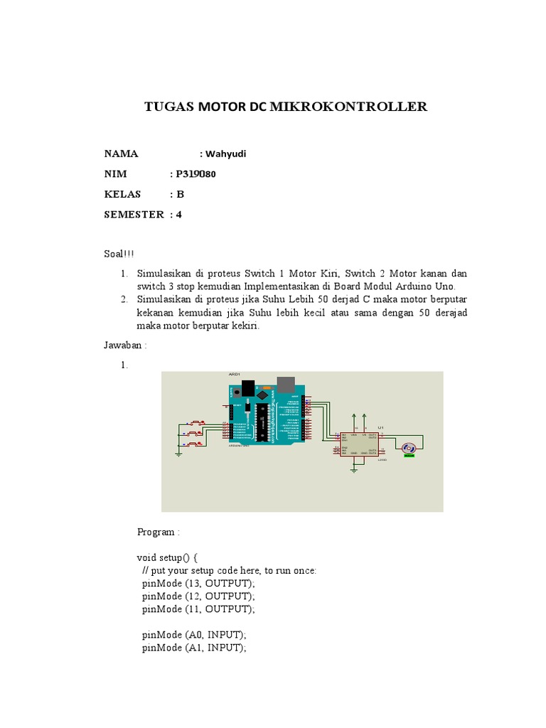Tugas Motor DC Mikrokontroller | PDF | Arduino | Central Processing Unit