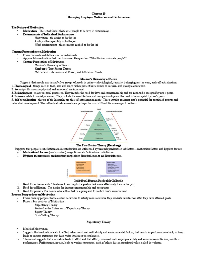 Lesson 10 Managing Employee Motivation and Performance | PDF ...