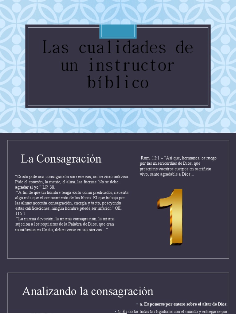 Las Cualidades de Un Instructor Bíblico | PDF | Cristo (título ...