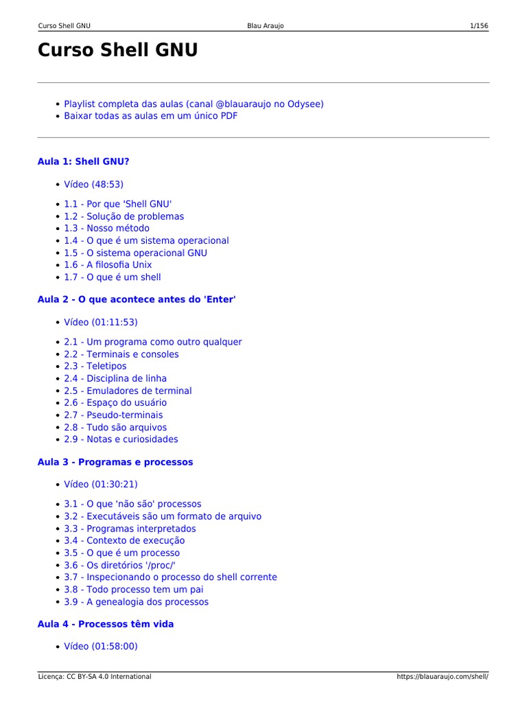 Curso Completo de Shell GNU Bash | PDF | Shell (informática) | Gnu
