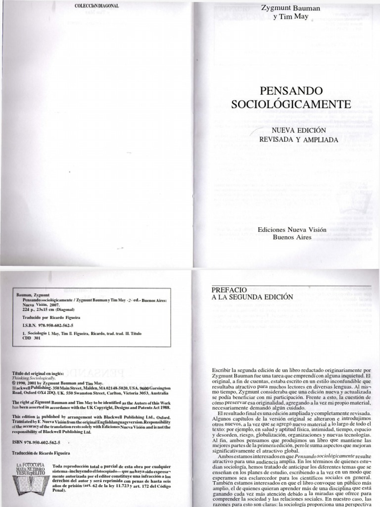 Pensando Sociologicamente - Bauman | PDF | Sociología | Conocimiento