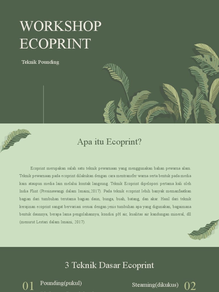 Materi Workshop Ecoprint (Teknik Pounding) | PDF
