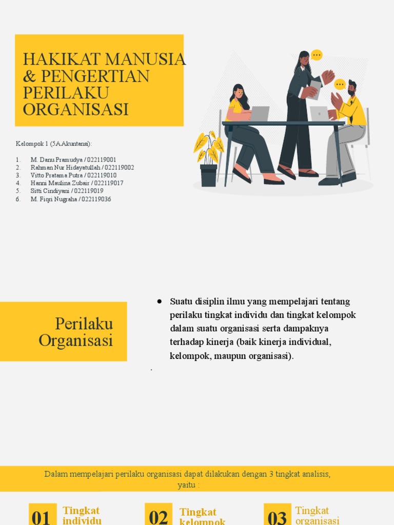 Hakikat Manusia Dan Perilaku Organisasi - Kelompok 1 5A AKT | PDF