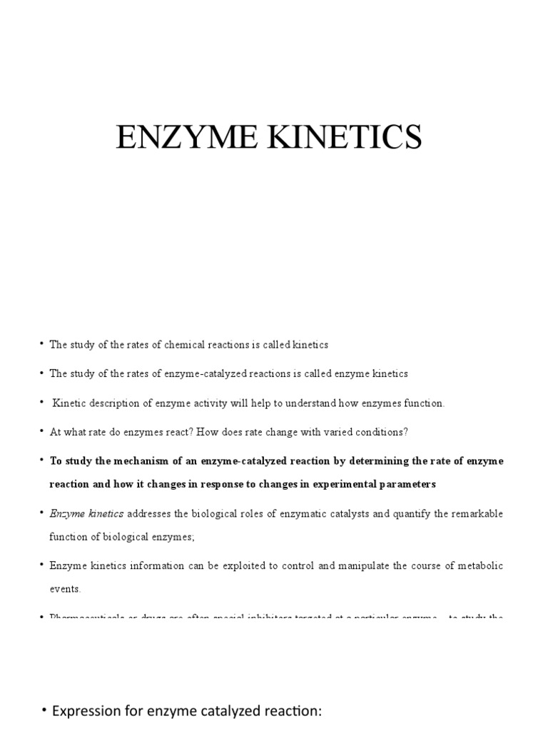 Enzyme Kinetics | PDF | Enzyme Kinetics | Enzyme