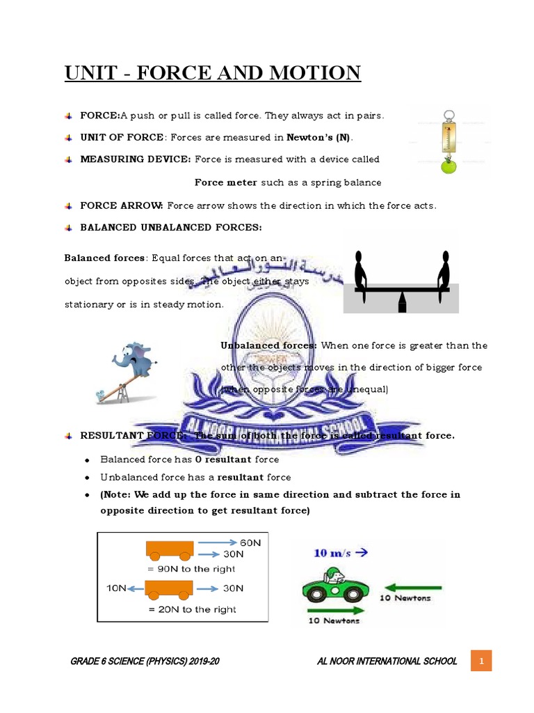Forces & Motion - Notes | PDF | Force | Friction