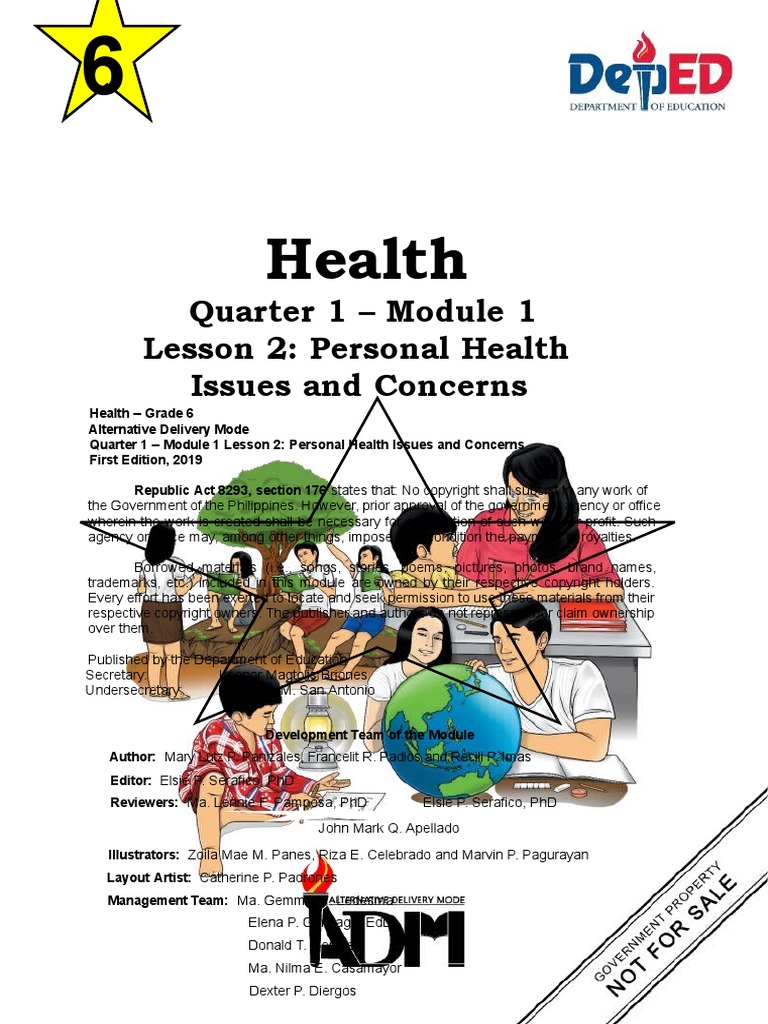 Health: Quarter 1 - Module 1 Lesson 2: Personal Health Issues and ...