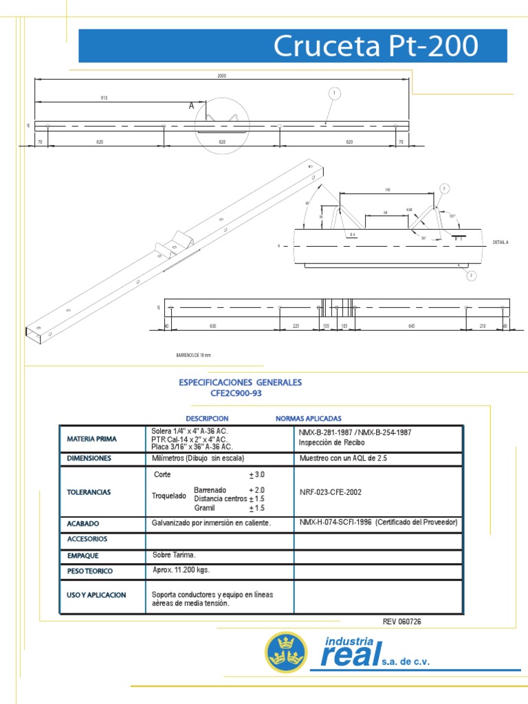 Cruceta Pt-200: Especificaciones Generales CFE2C900-93 | PDF