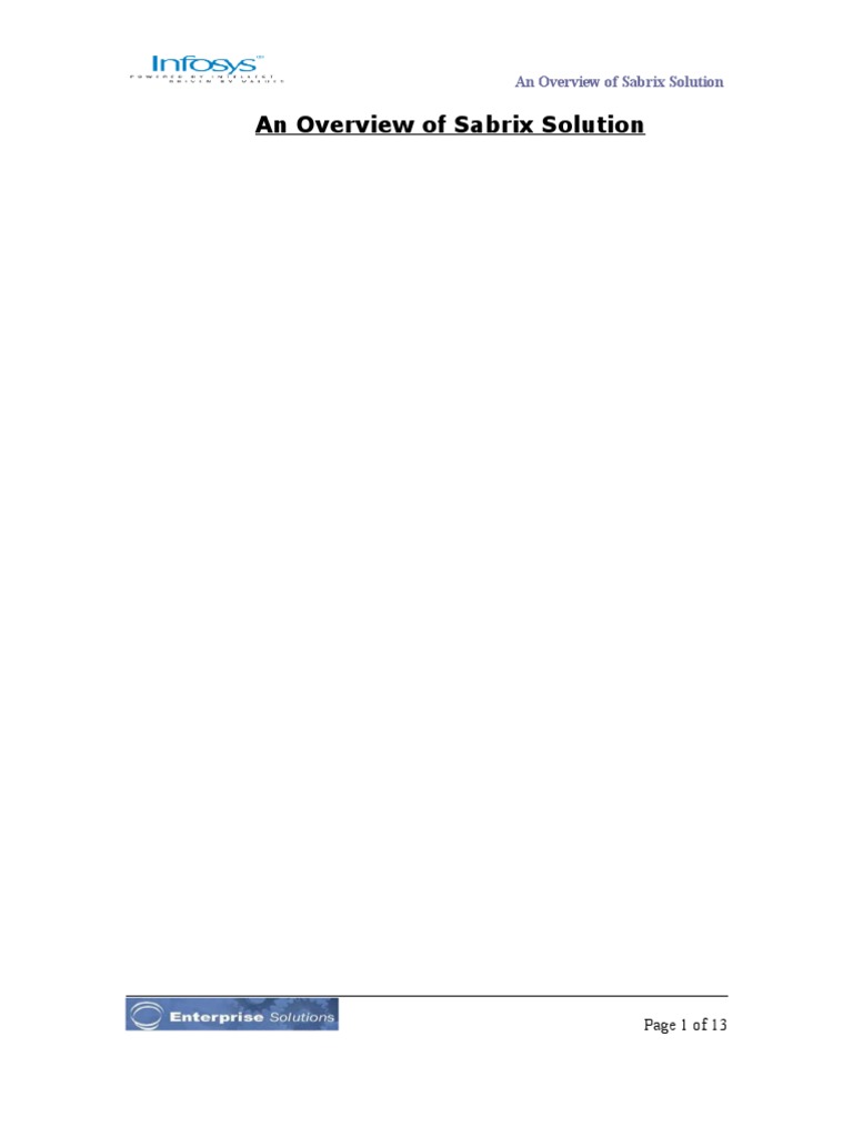 Sabrix Overview | PDF