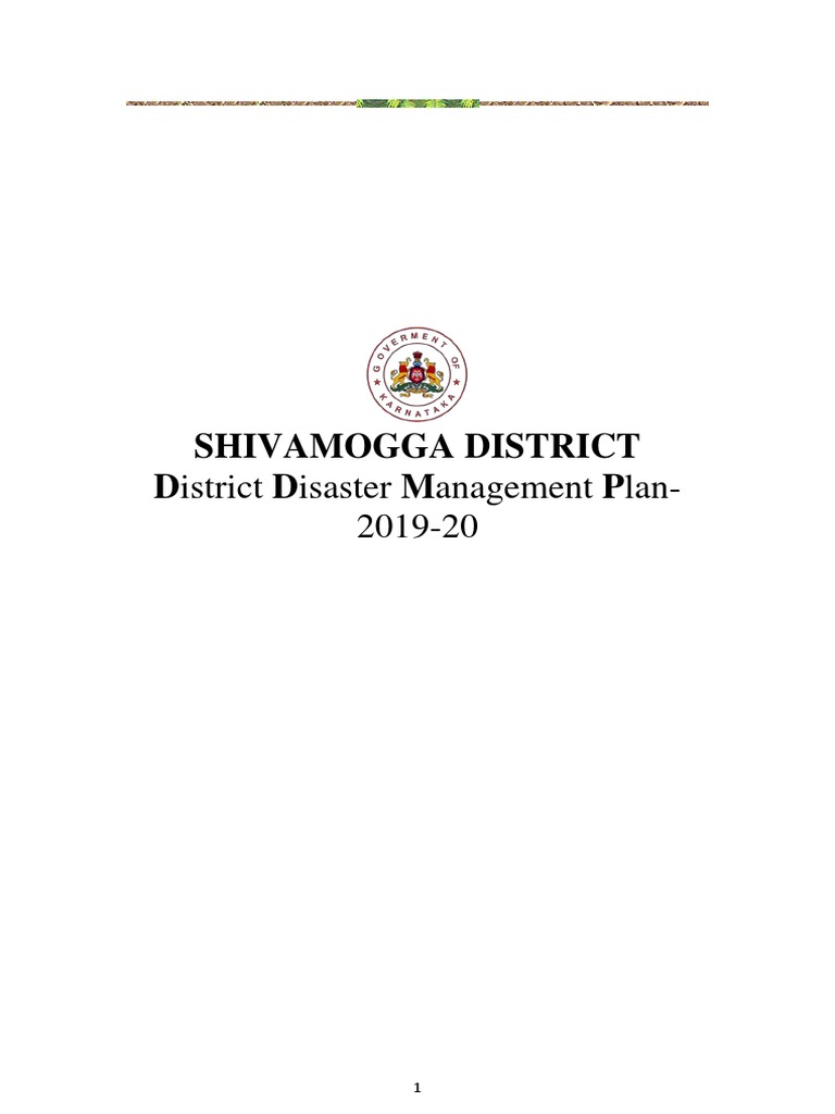 Shivamogga District Disaster Management Plan 2019-2020 | PDF | Hazards ...