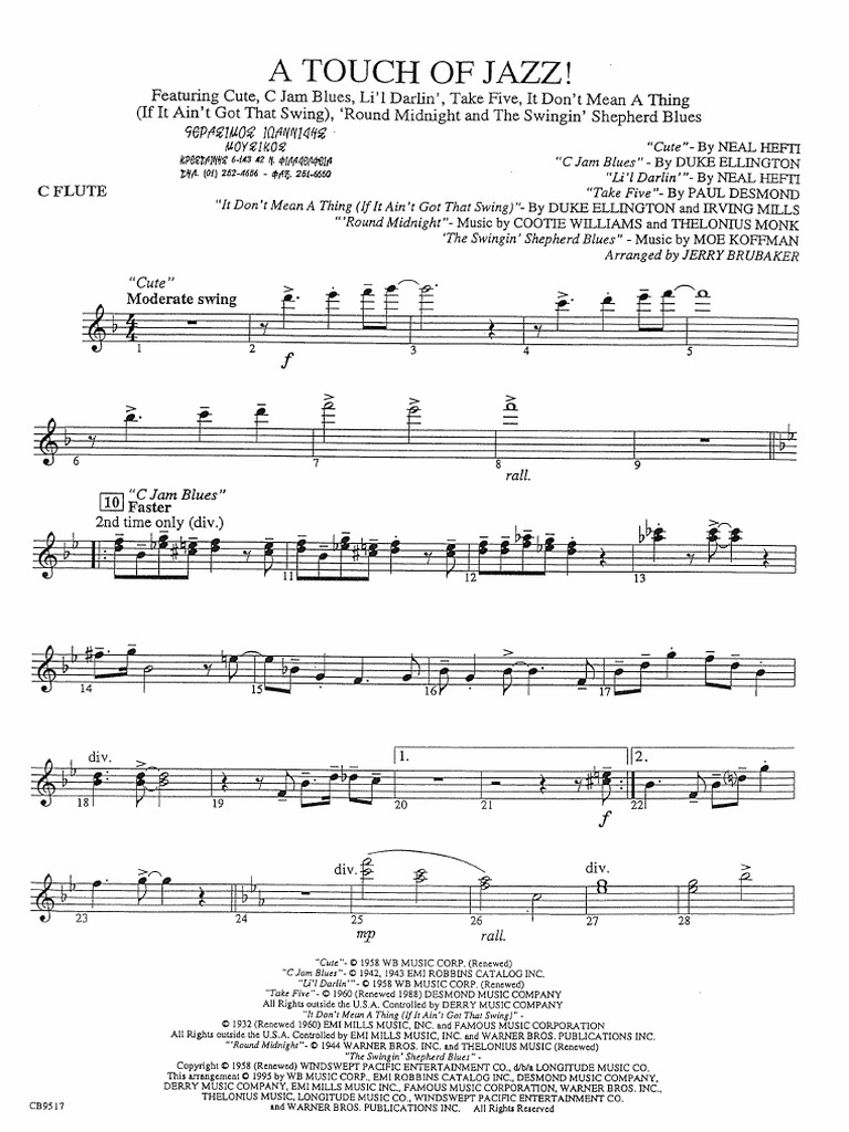 A Touch of Jazz - Parts | PDF