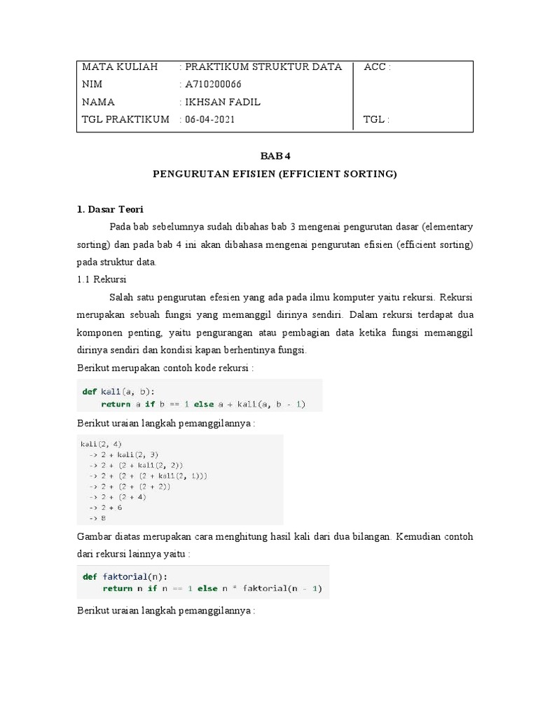 Praktikum Struktur Data Bab 4 | PDF