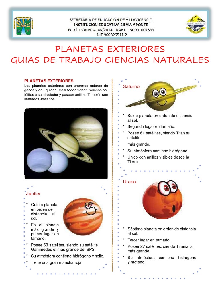 Características de los Planetas Exteriores | PDF