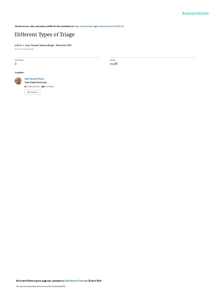 Different Types of Triage | PDF | Emergency Department | Health Care
