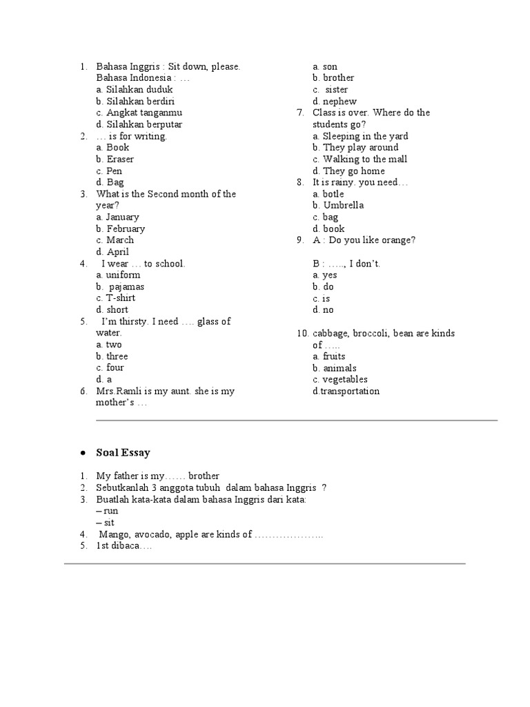 Soal Essay | PDF