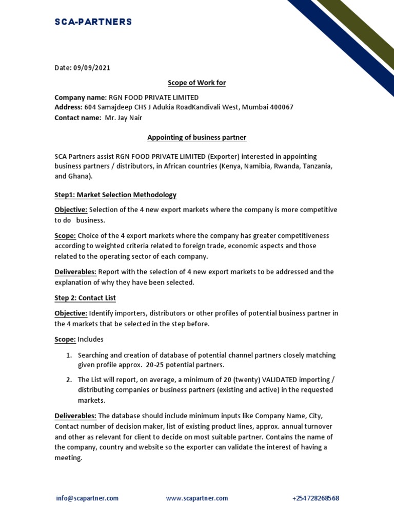 Appointing Distributor - New Scope of Work-RGN GROUP | PDF | Business ...