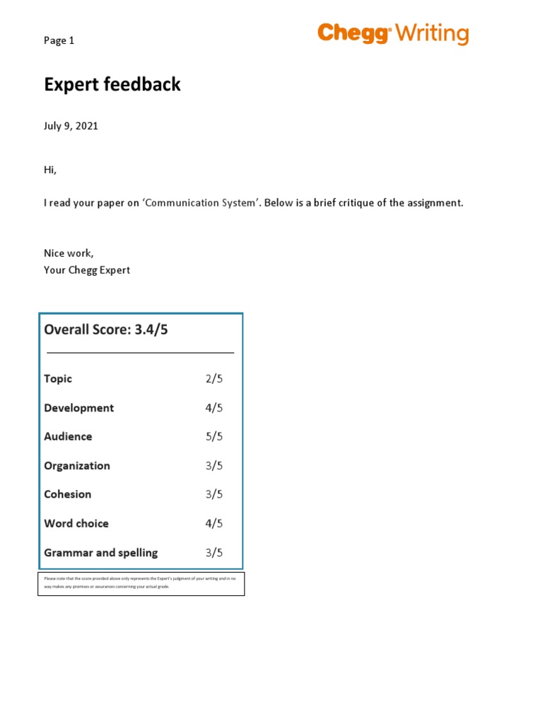 Chegg Expert Check - 118728 | PDF | Communications System | Input/Output