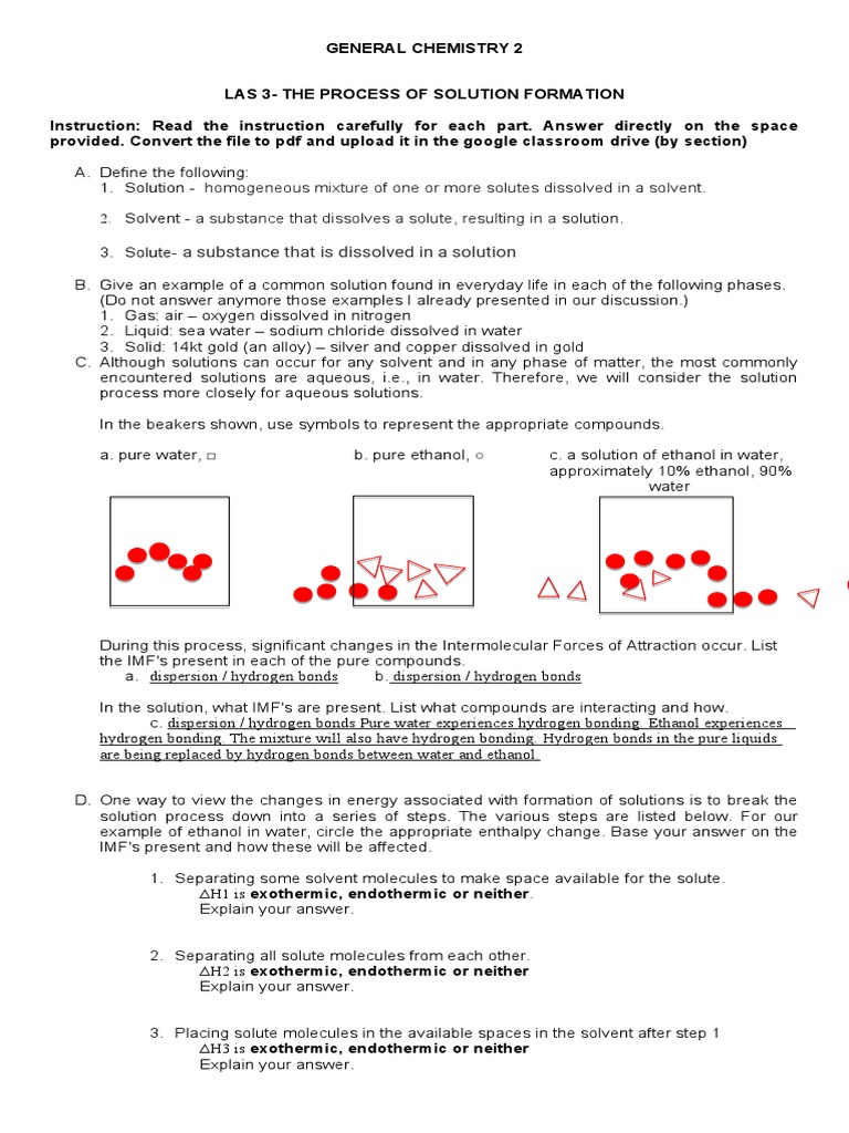 LAS 3 - Solution Process | PDF | Solution | Solubility
