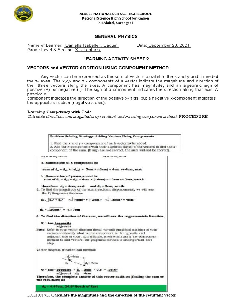 General Physics: Calculate Directions and Magnitudes of Resultant ...