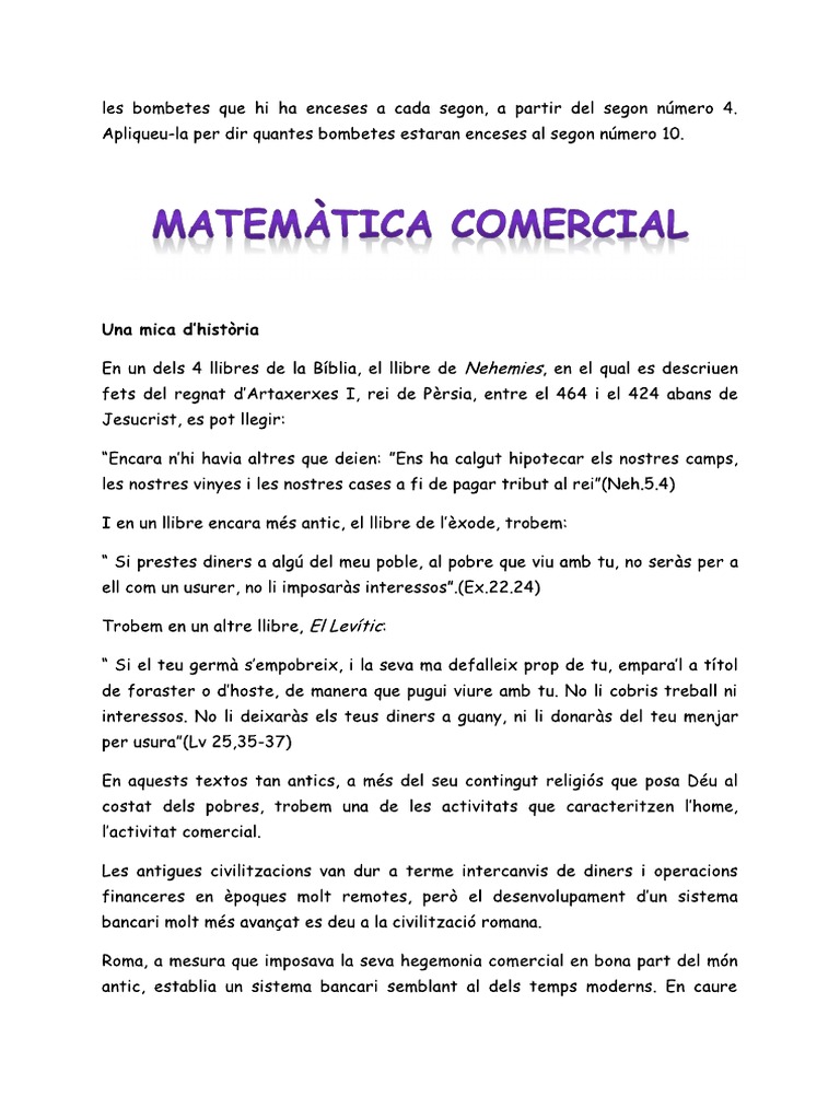 Matemàtica Comercial | PDF