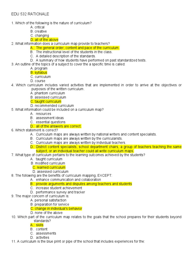 Final Edu 532 Rationale | PDF | Curriculum | Teachers